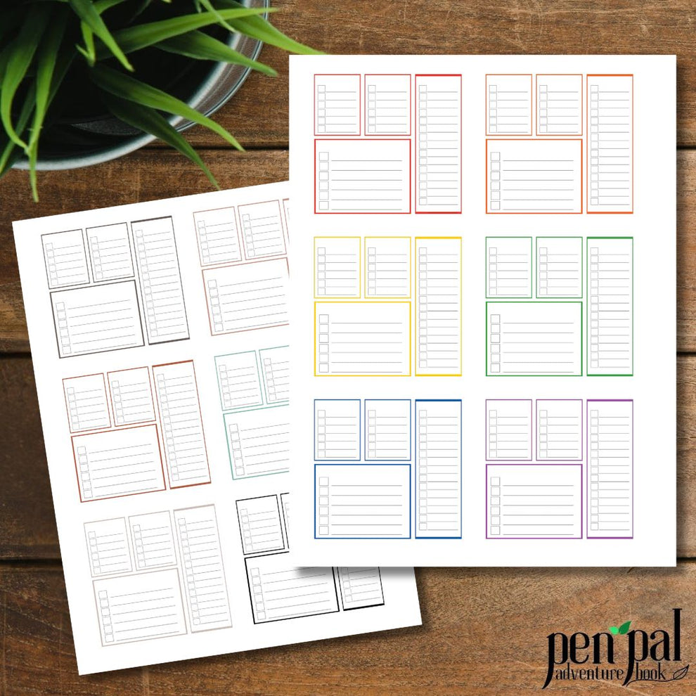 Digital Download-Bullet Lists-Pen Pal Adventure Book Coordinating Prin