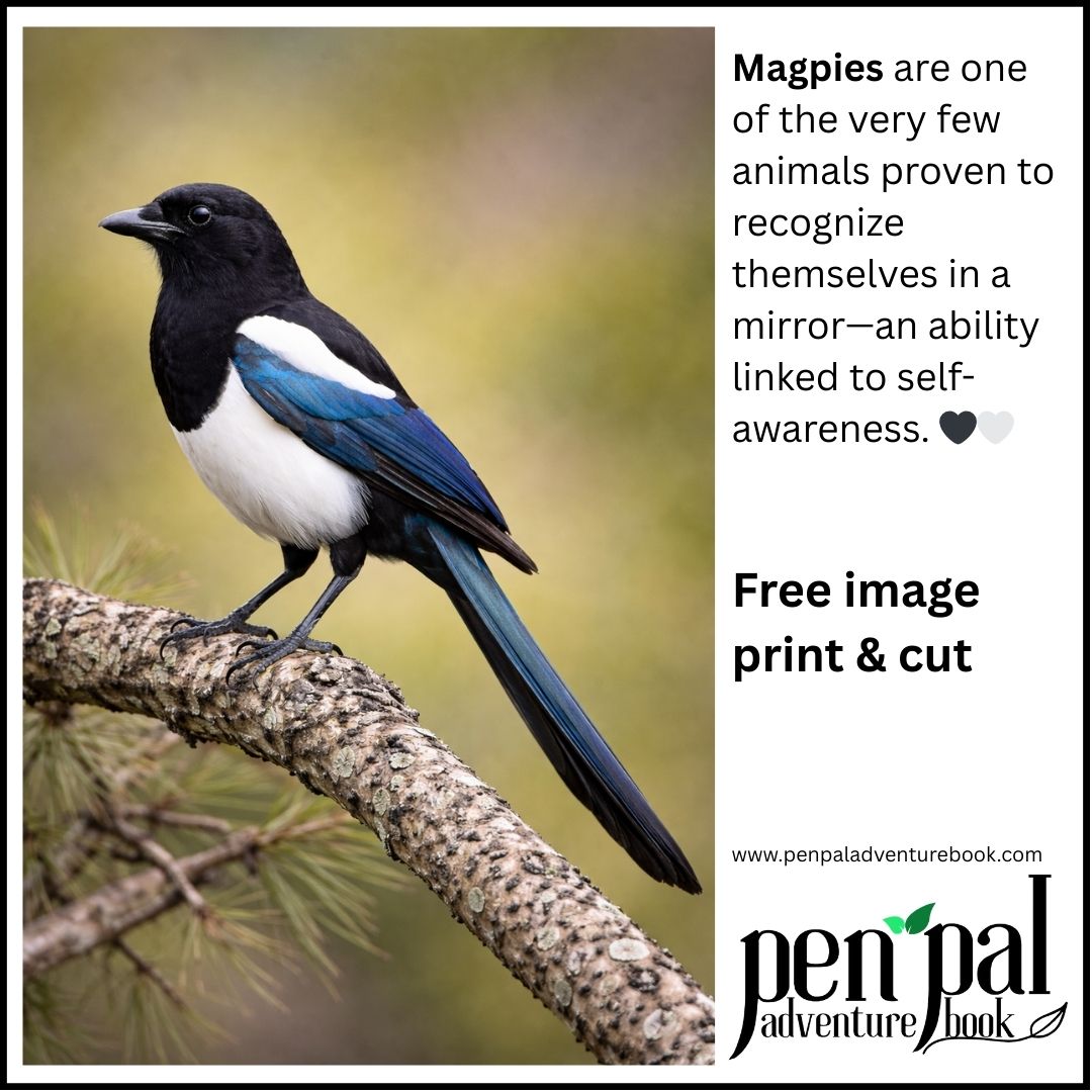 Magpie Bird - Printable Instant Digital Download-Pen Pal Adventure Boo ...